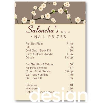 Thiết kế menu cho tiệm Nails & Spa đơn giản nhưng tinh tế, sang trọng ...