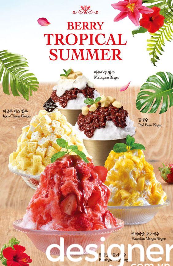 Top 4 phong cách thiết kế menu quán bingsu | Designer Group