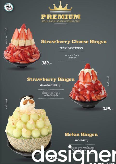 Top 4 phong cách thiết kế menu quán bingsu | Designer Group